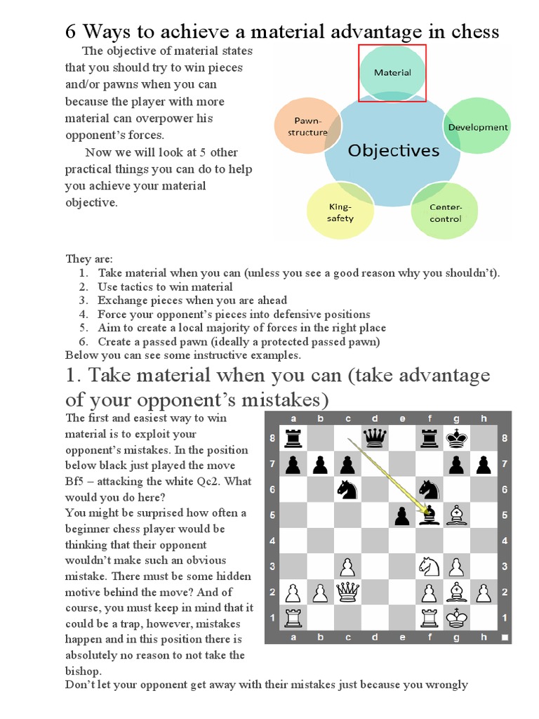 6 Ways To Achieve A Material Advantage in Chess | PDF | Game Theory ...