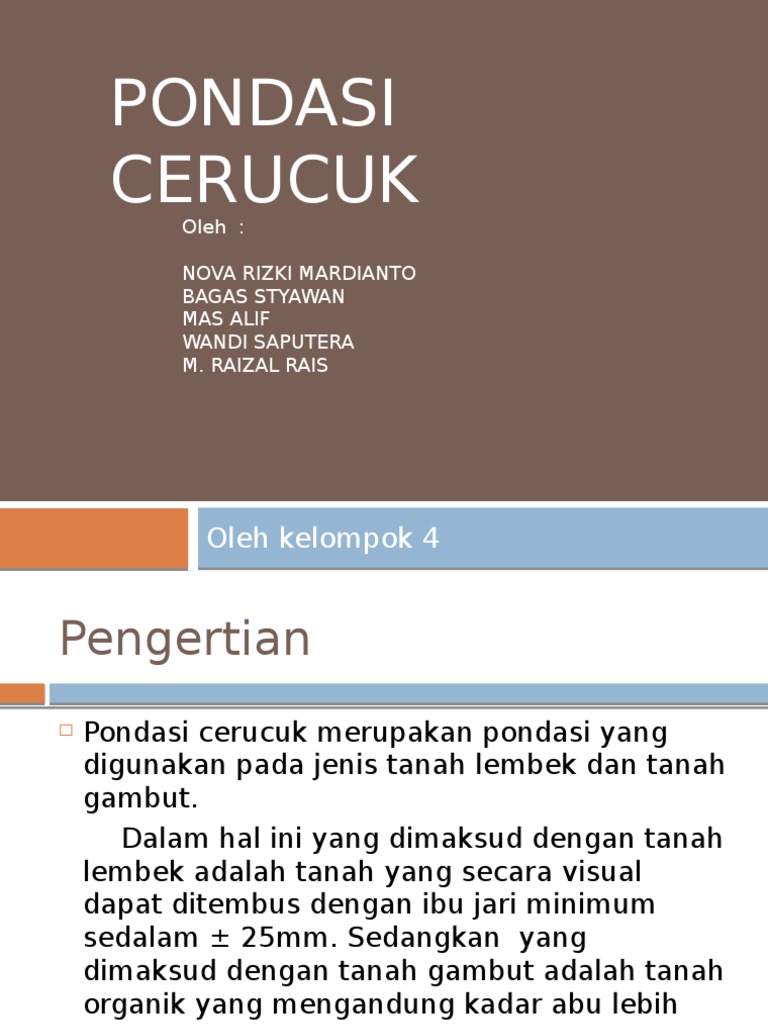 Presentation Pondasi Cerucuk | PDF