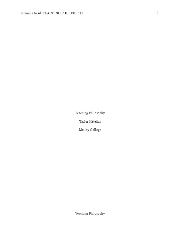 Teaching Philosophy Final Draft | PDF | Classroom | Teachers