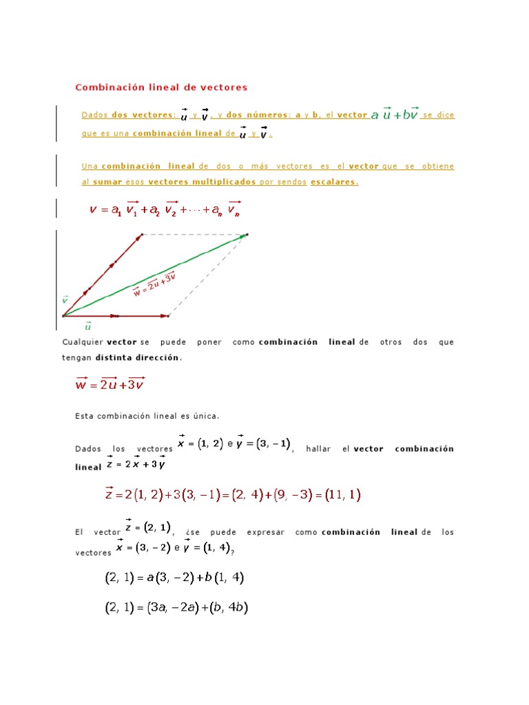 Combinación Lineal de Vectores | Ortogonalidad | Vector Euclidiano