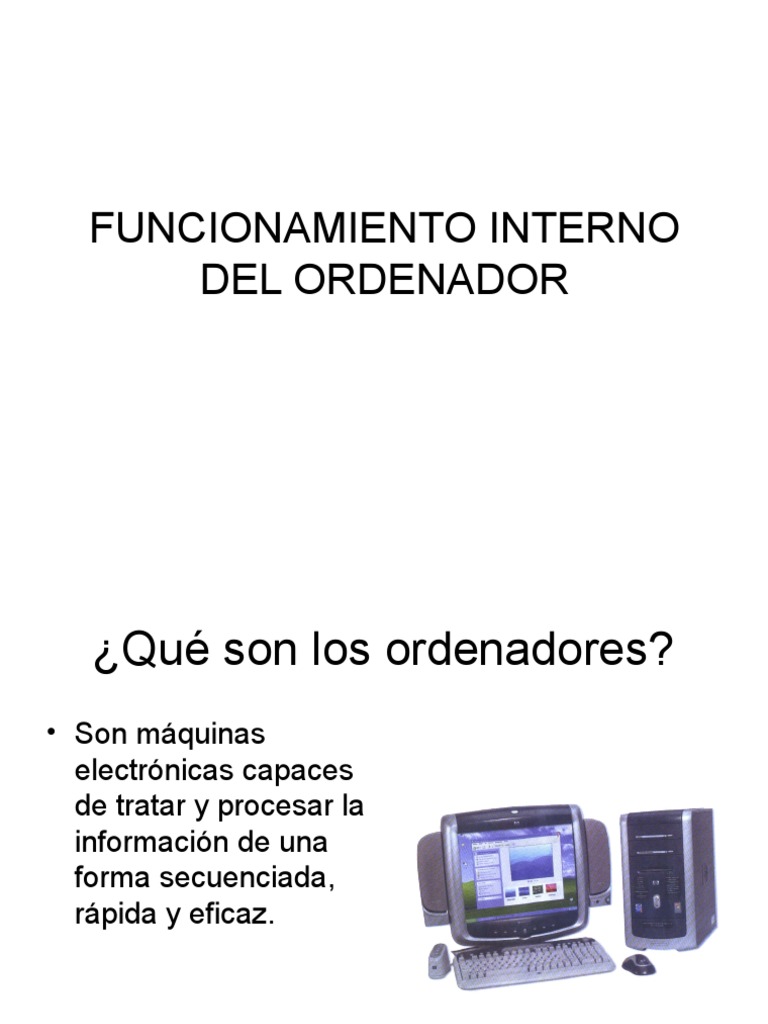 Funcionamiento Interno Del Ordenador | PDF | Memoria del ordenador ...
