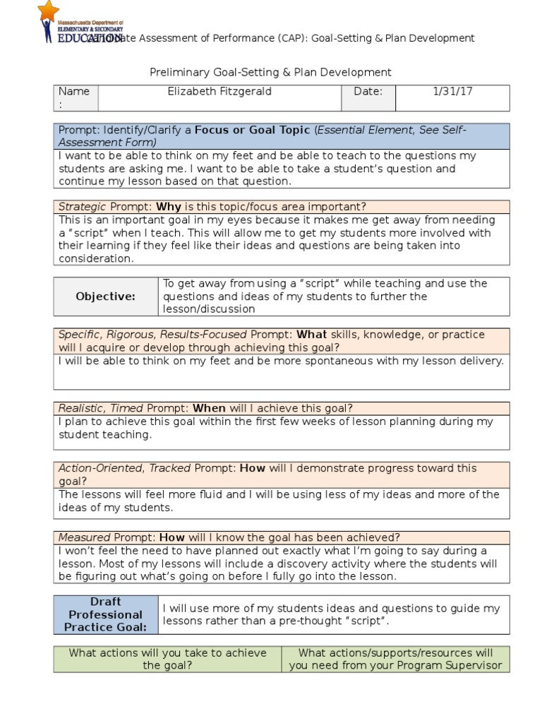 Teacher's Goal: Student-Led Lessons | PDF | Goal Setting | Educational ...