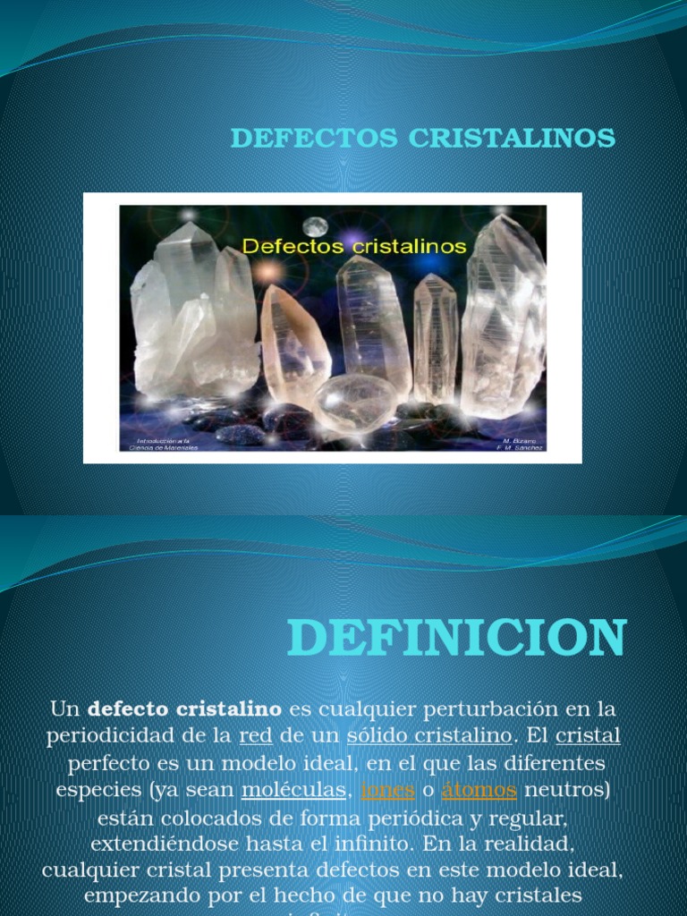 Defectos Cristalinos | PDF | Defecto cristalográfico | Cristal