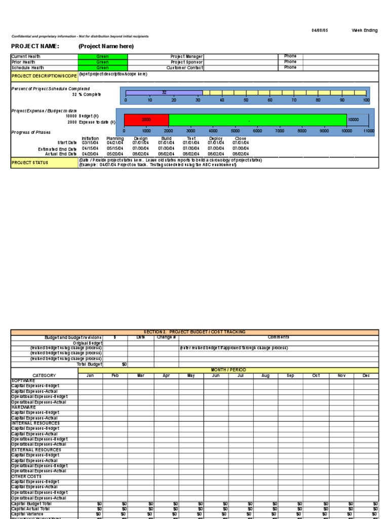 project-status-report-template.xls | Budget | Computing