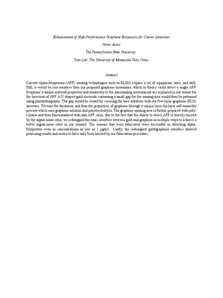 NNIN Report Final | PDF | Graphene | Biosensor