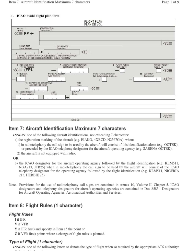 Icao Atc Flight Plan | PDF | Instrument Flight Rules | Latitude