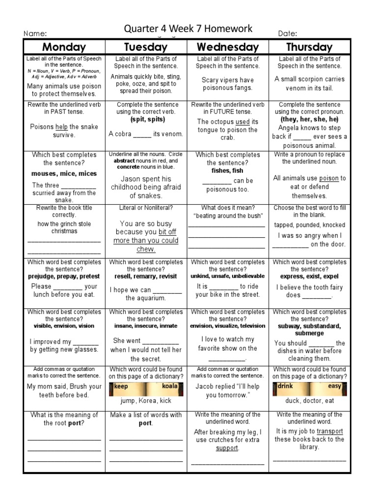 Homework w7 | PDF | Verb | Noun