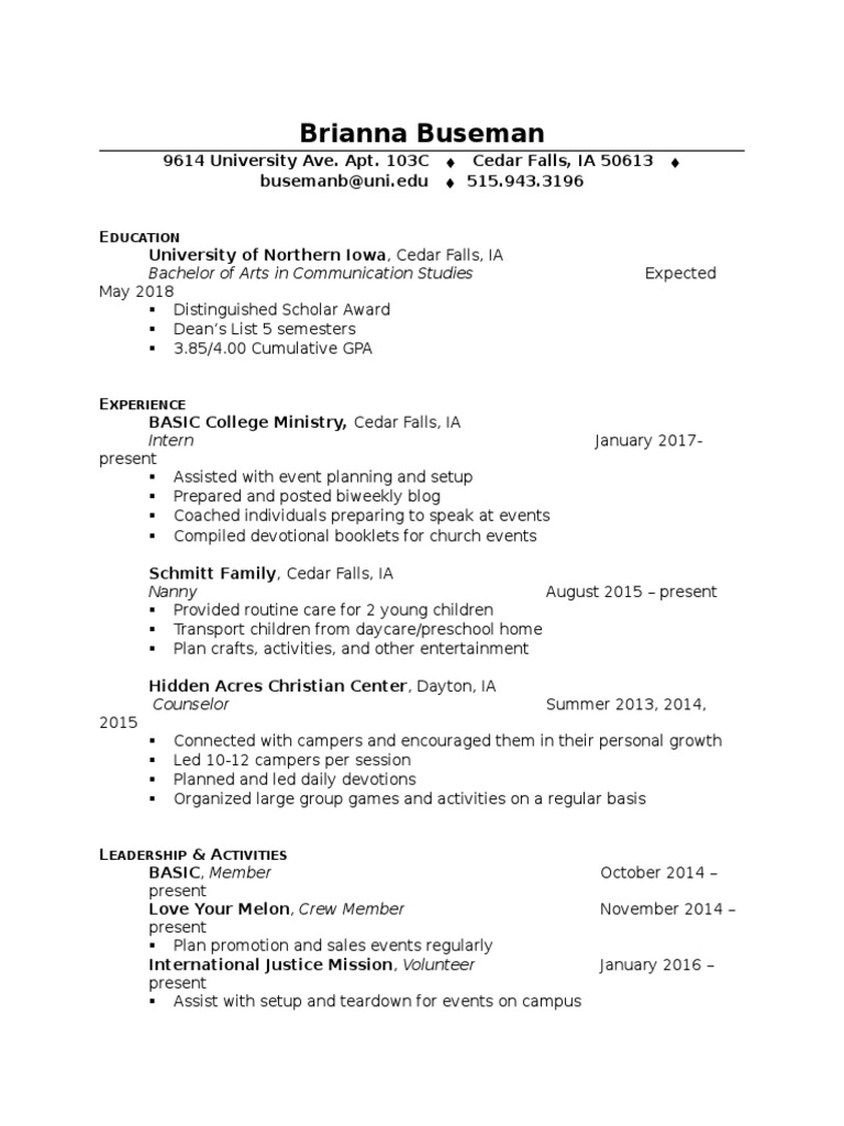 Busemanresumeupdated | PDF