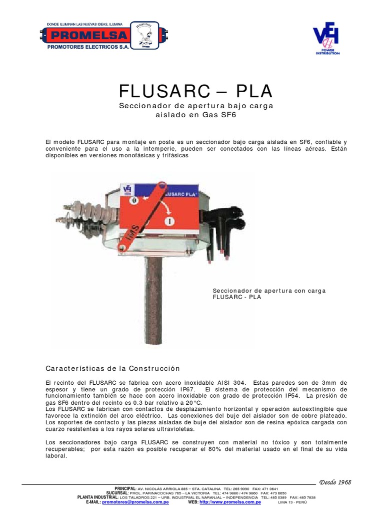 04 Catalogo Seccionador Flusarc - Pla - Areva - Vei | PDF | Scada | Fax