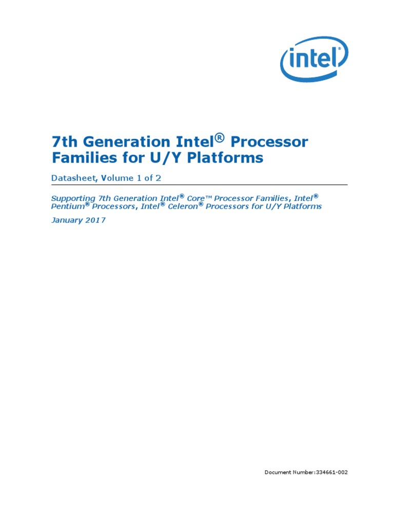 Intel 7th Gen Core Family Mobile U y Processor Lines Datasheet Vol 1 | PDF | Hdmi | Computer ...