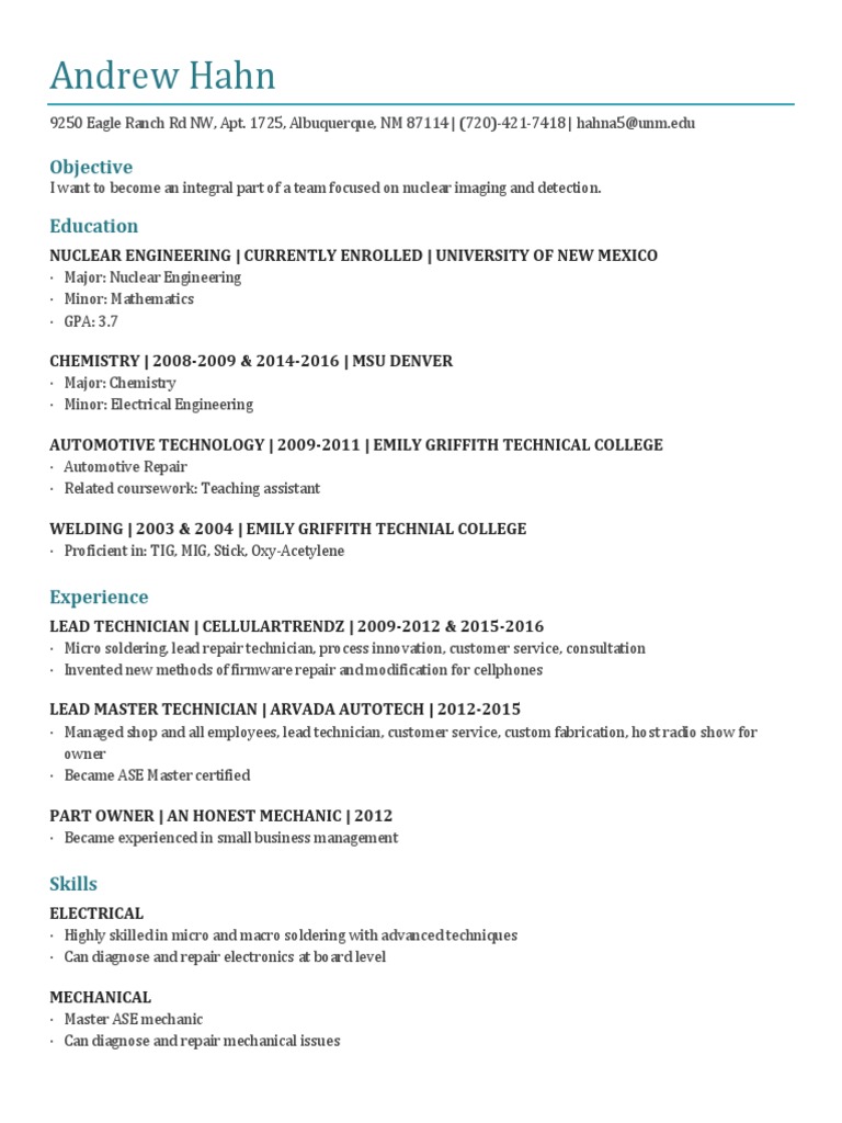 Andrew Hahn: Objective Education | PDF