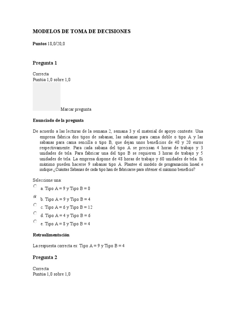 Parcial 4. Modelo Toma de Decisiones | PDF | Programación lineal | Inventario
