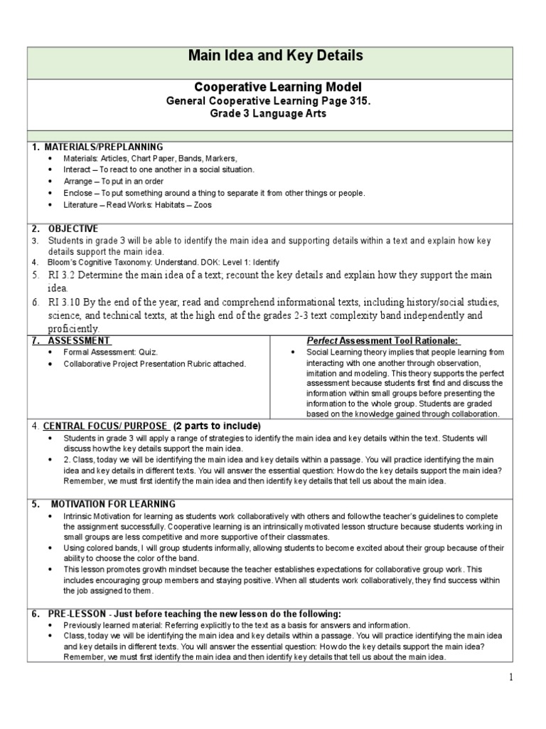 Cooperative Learning Lesson Plan 542 | PDF | Learning | Teachers