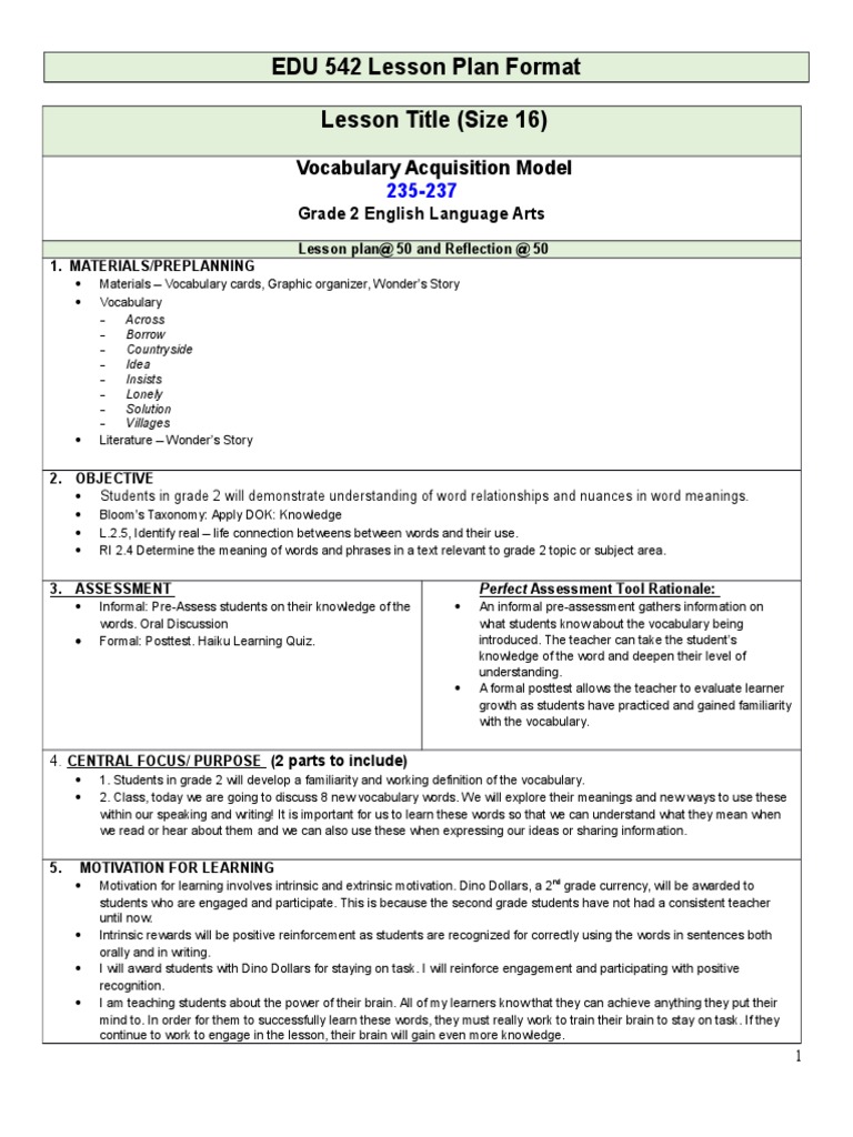 Vocabulary Acquisition Model Chapter 9 | PDF | Vocabulary | Motivation