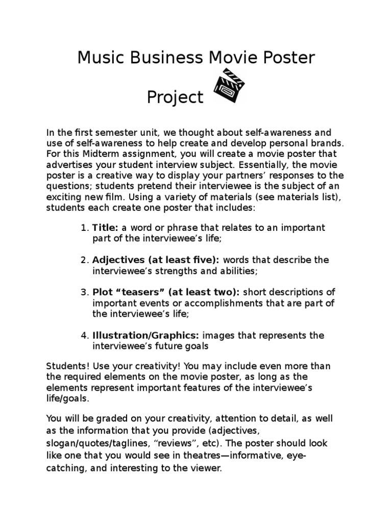 Movie Poster RUBRIC MB Midterm 2016 | PDF | Poster | Graphics