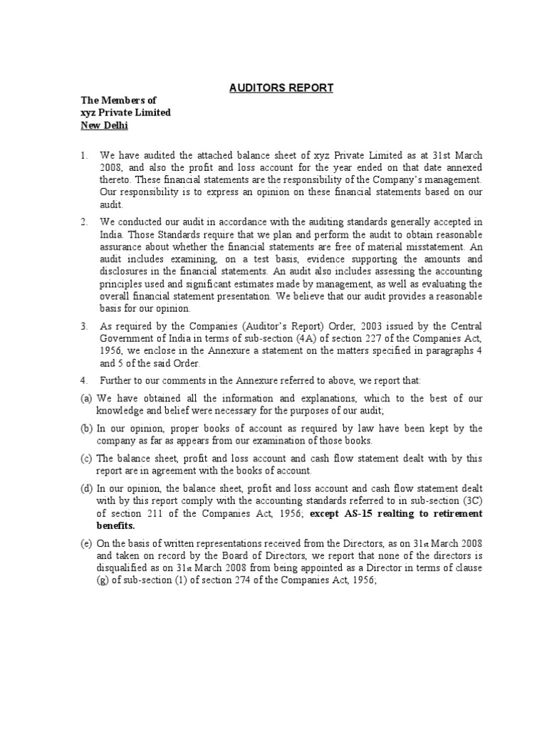 Caro Audit Report | PDF | Auditor's Report | Audit