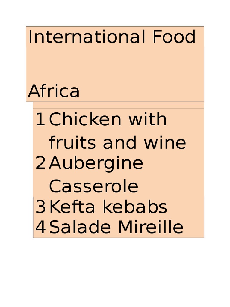 International Cuisine Recipes Guide | PDF