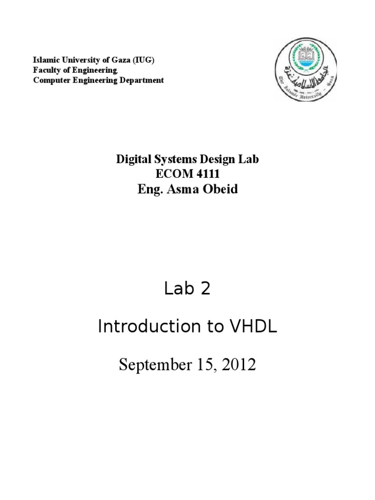 VHDL Lab 2 | PDF | Vhdl | Control Flow