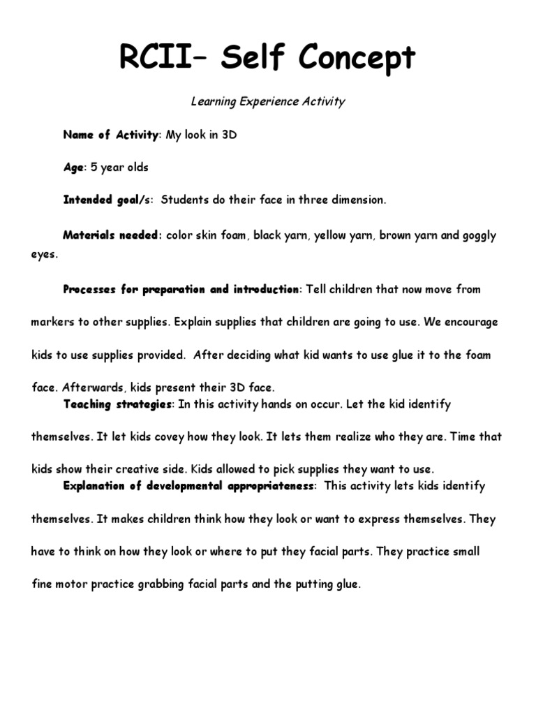 Rcii-Self Concept | PDF