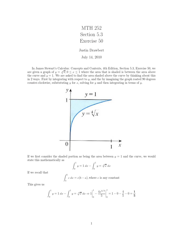 Area Calculation in Calculus 5.3 | PDF | Calculus | Equations