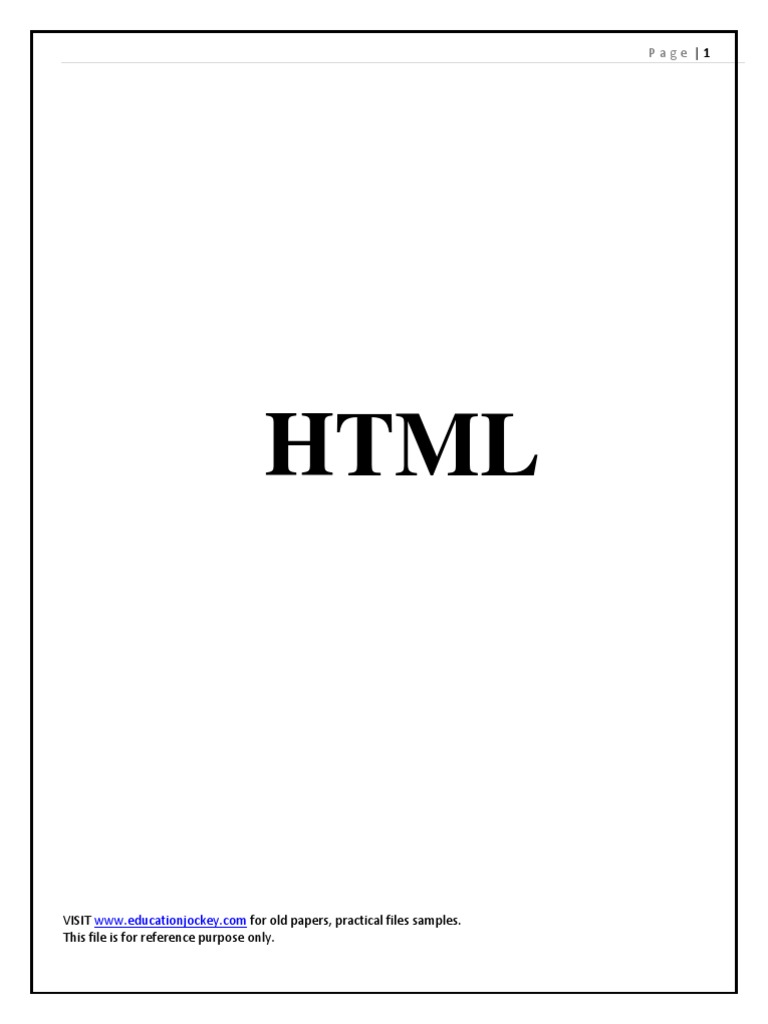HTML&PHP Practical File | Download Free PDF | Html Element | Hyperlink