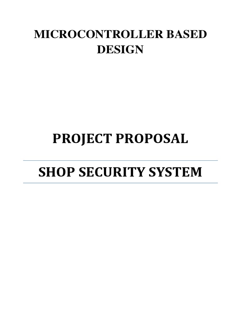 Project Proposal Shop Security System Microcontroller Based Design Pdf Computer Engineering 9240