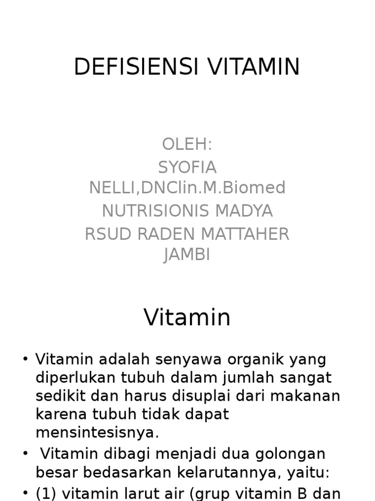 Defisiensi Vitamin | PDF