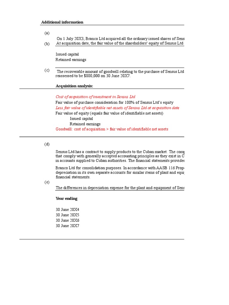 Exercise 2.10 | PDF | Goodwill (Accounting) | Depreciation