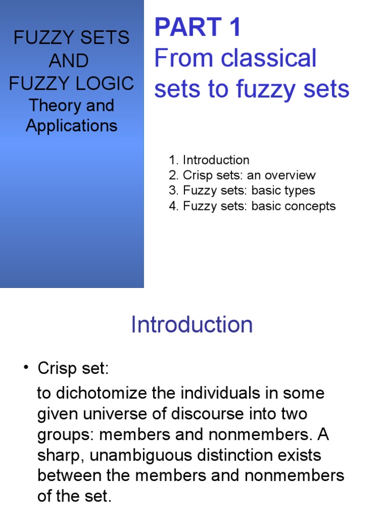 From Classical Sets To Fuzzy Sets | PDF | Fuzzy Logic | Logic