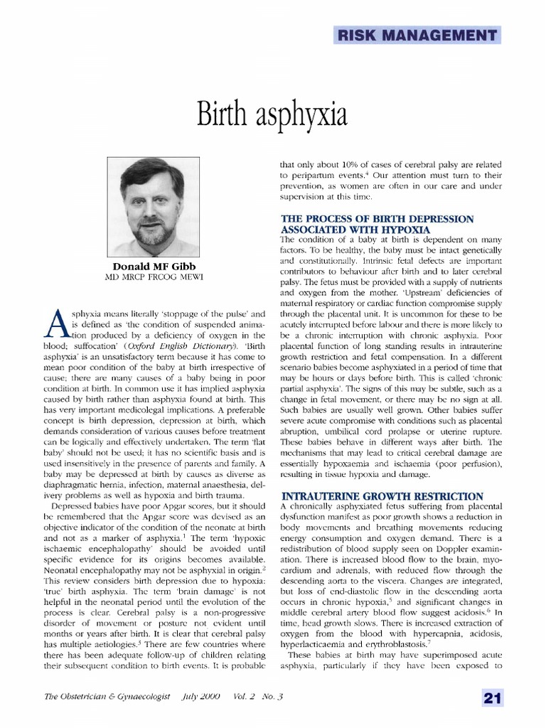Birth Asphyxia | PDF | Fetus | Childbirth