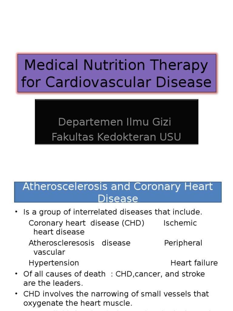 Medical Nutrition Therapy for Cardiovascular Disease 2013 | Coronary ...