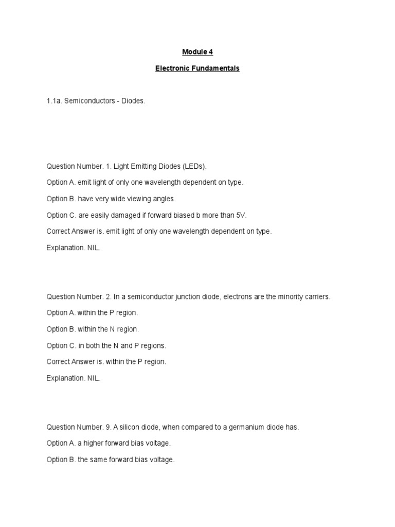 Module 4 Electronic Fundamentals | PDF | P–N Junction | Amplifier