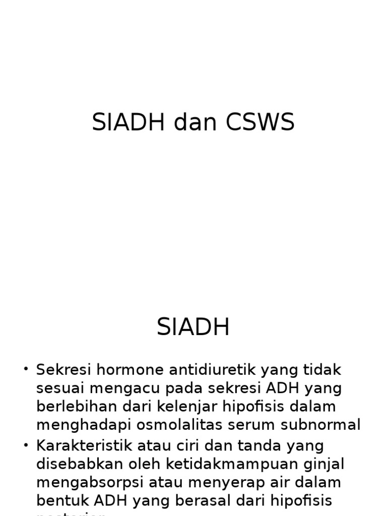 Perbandingan SIADH dan CSWS | PDF | Memasak, Makanan, & Anggur