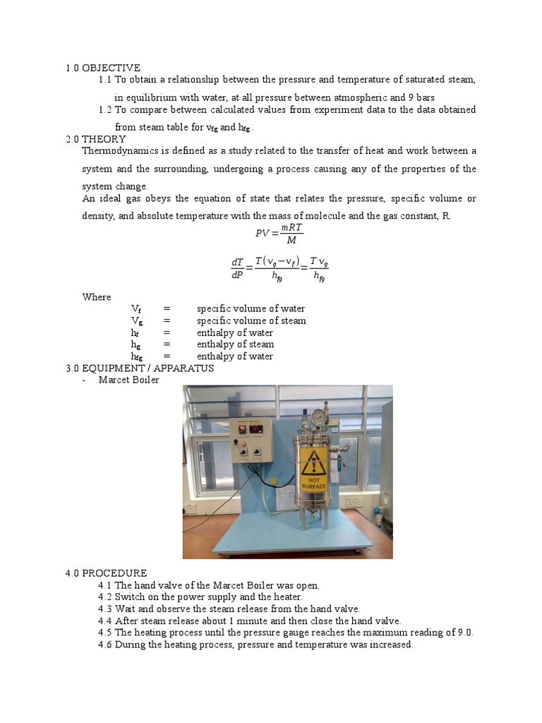 Marcet Boiler experiment | Enthalpy | Temperature Marcet Boiler experiment | Enthalpy | Temperature