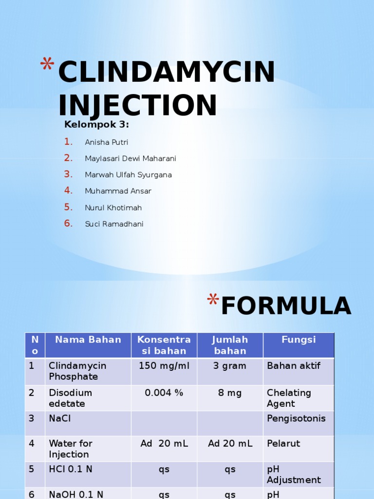 Clindamycin Injection | PDF