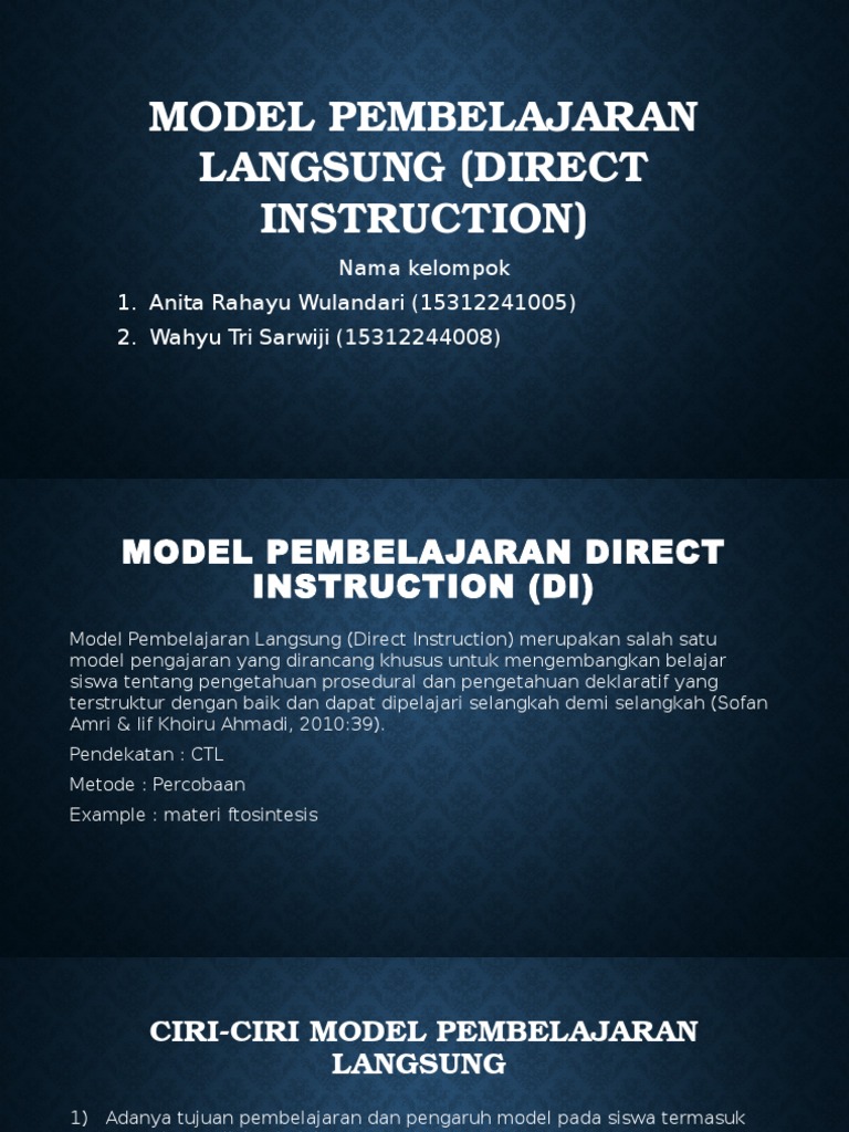 Model Pembelajaran Langsung (Direct Instruction) | PDF
