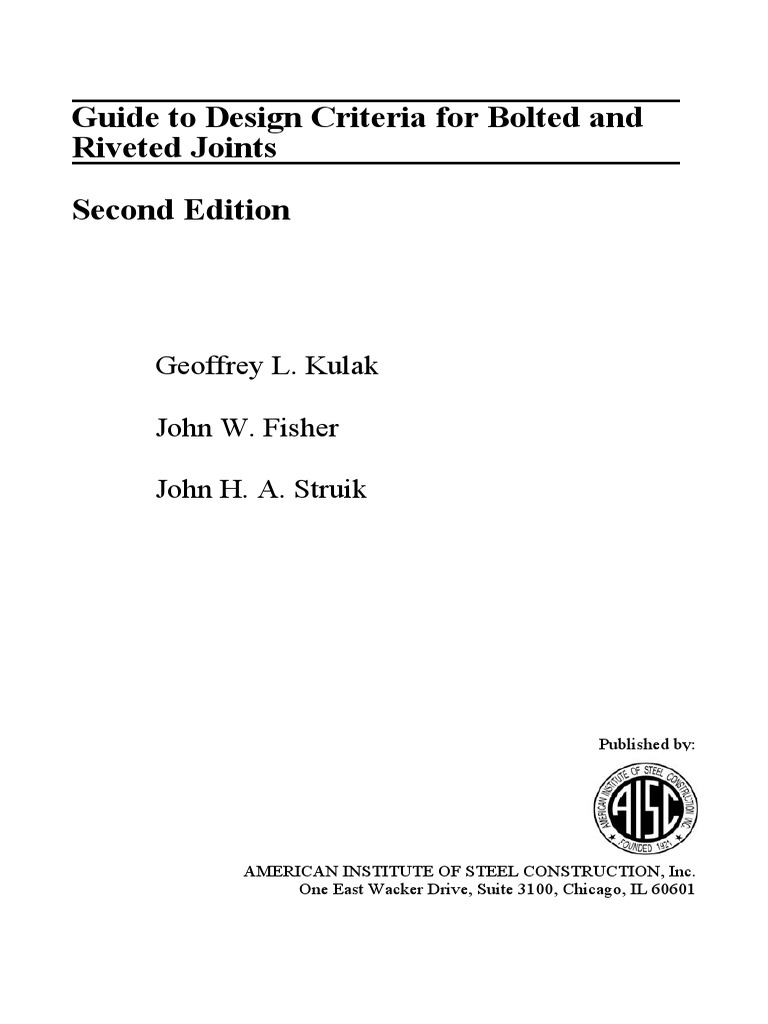 Design Criteria For Bolted and Reveted Joints PDF | PDF | Screw ...