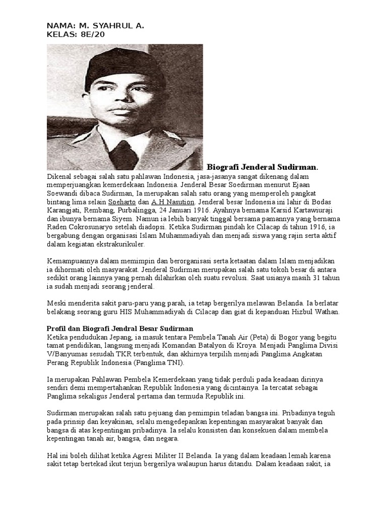 Biografi Jenderal Sudirman | PDF