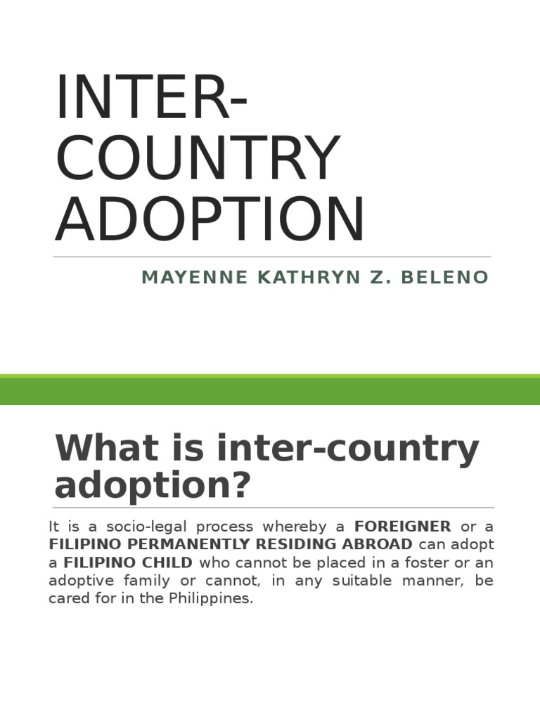 Inter Country Adoption | PDF | Adoption | Child Custody