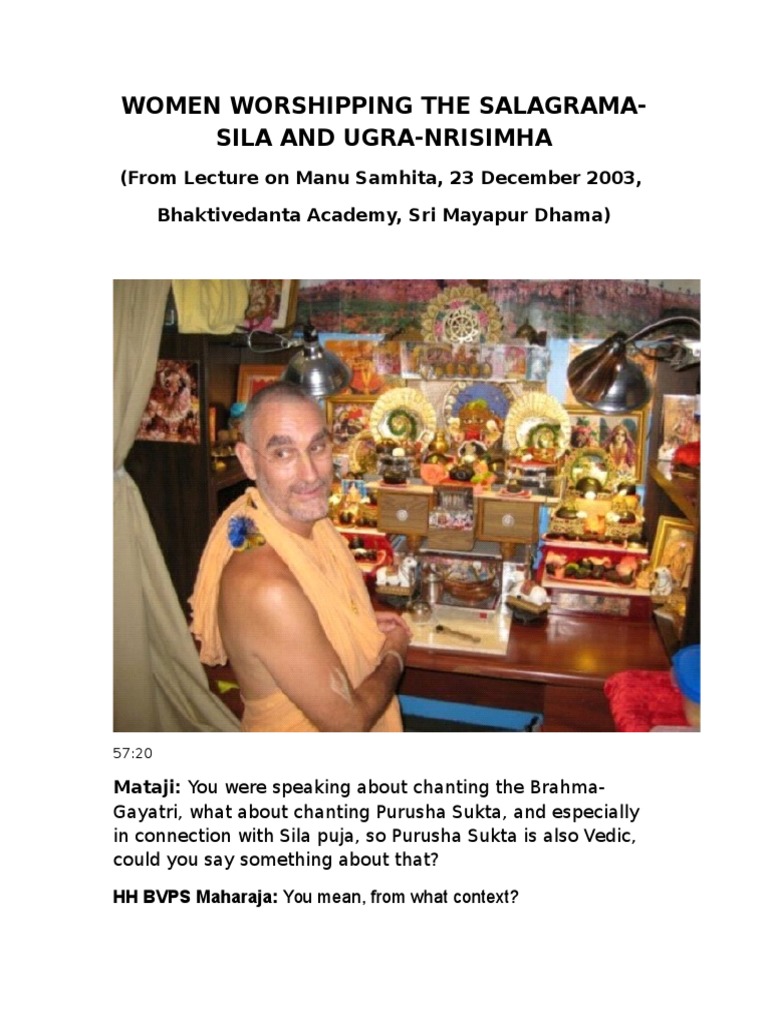 Women and Salagrama Sila | PDF | Worship | Polytheism