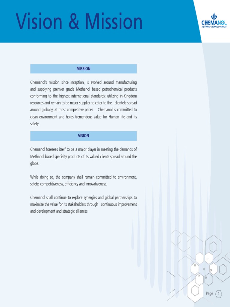 Chemanol's vision and mission in methanol chemicals | PDF ...