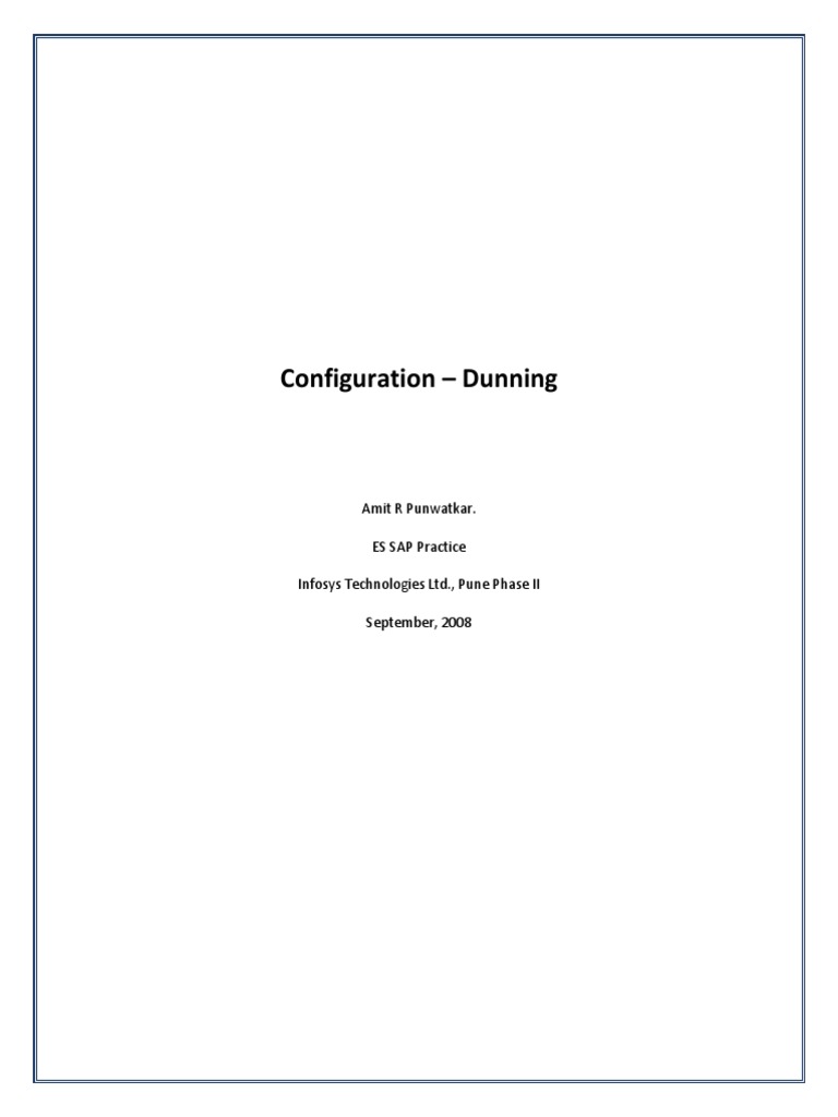 Step Step Configuration Guide Dunning In Sap Pdf Pdf