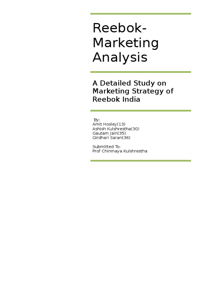 Reebok-Marketing Analysis: A Detailed Study On Marketing Strategy of ...