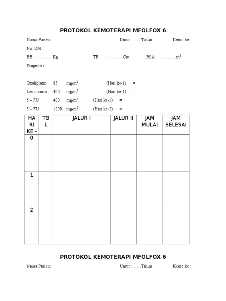 Protokol Kemoterapi Mfolfox 6 | PDF | Kesehatan Holistik | Teknologi ...