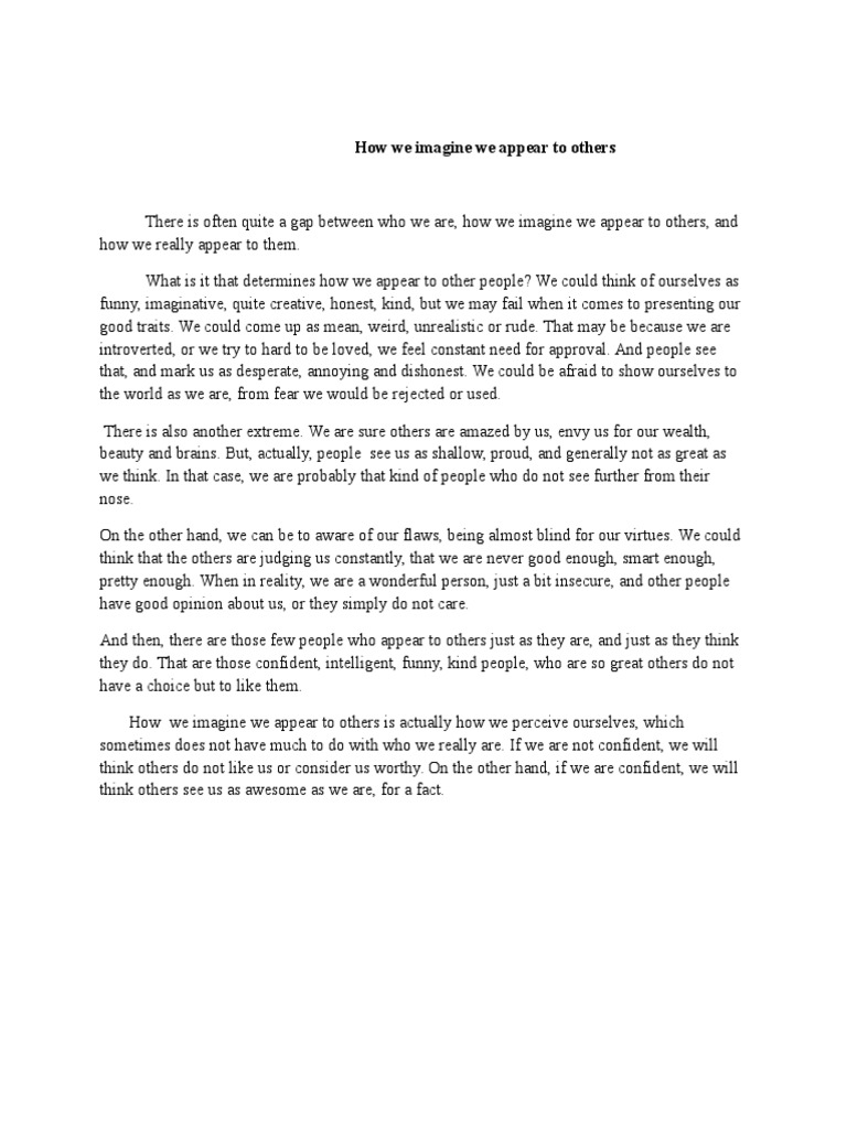 How We Imagine We Appear To Others | PDF