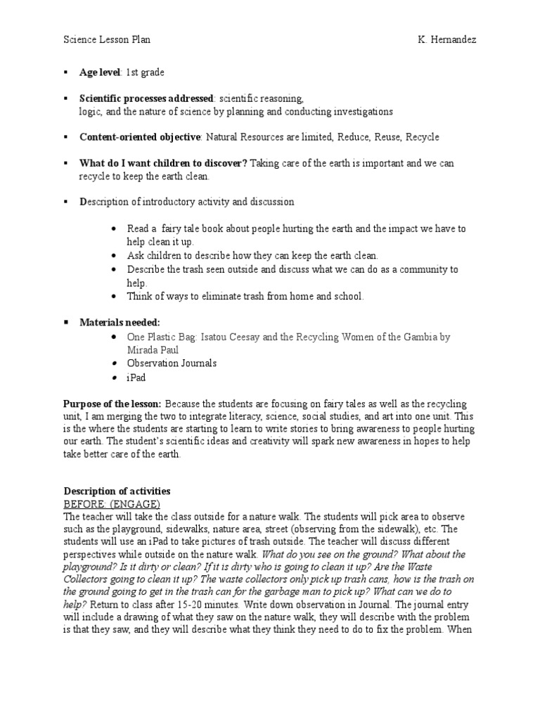 Science 5e Lesson Final | PDF | Recycling | Science