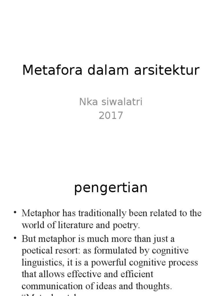 Metafora Dalam Arsitektur: Nka Siwalatri 2017 | PDF | Language Arts ...