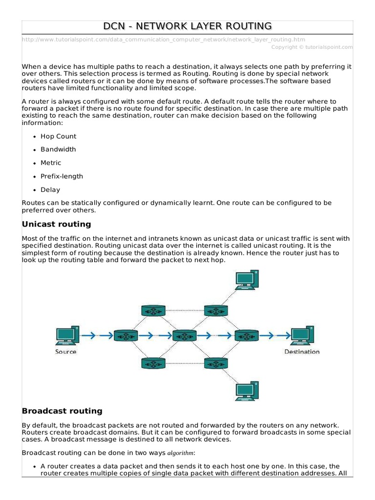 Network Layer Routing1 | PDF | Router (Computing) | Routing