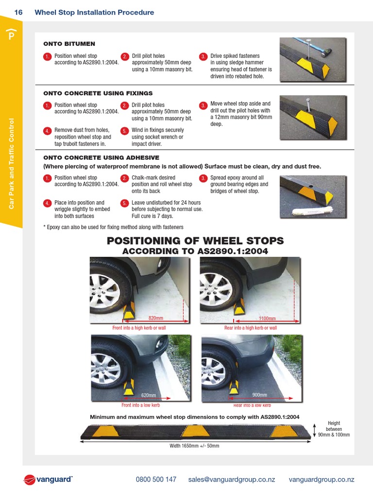 Wheel Stop Installation Procedure | PDF | Drill | Transport