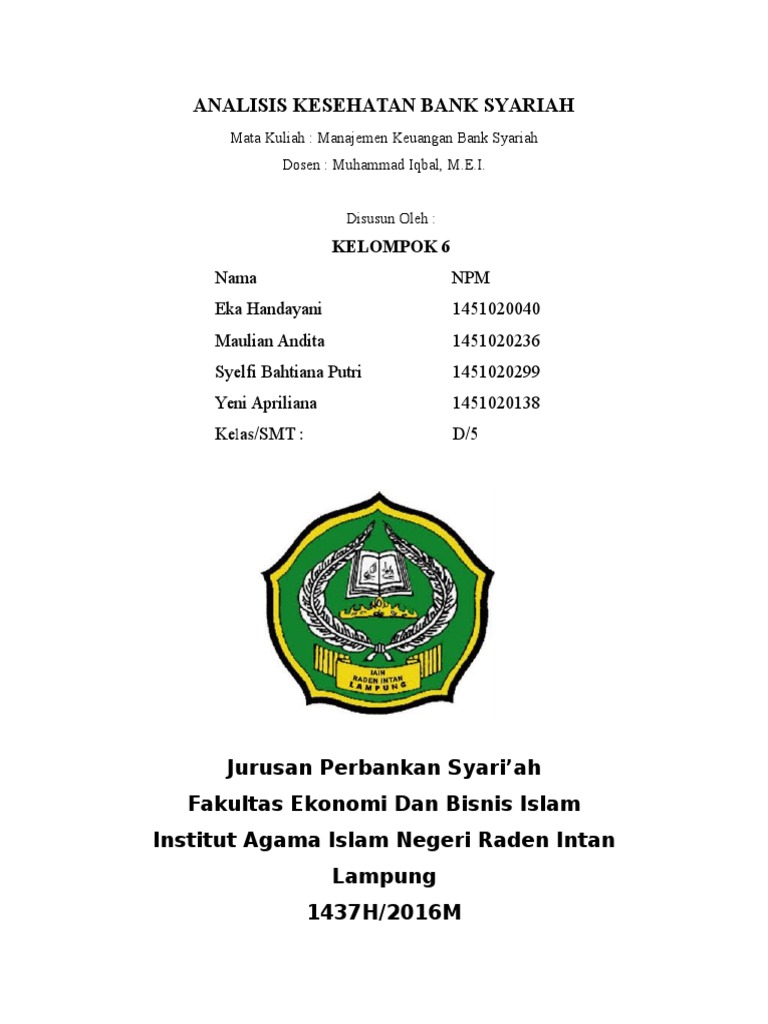 Analisis Kesehatan Bank Syariah | PDF